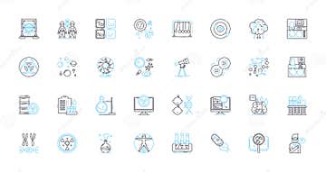 Computer Science Linear Icons Set. Algorithm, Binary, Compiler, Cybersecurity, Database ...