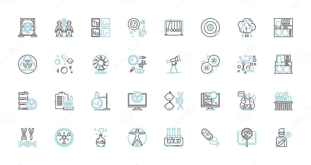 Computer Science Linear Icons Set. Algorithm, Binary, Compiler, Cybersecurity, Database ...