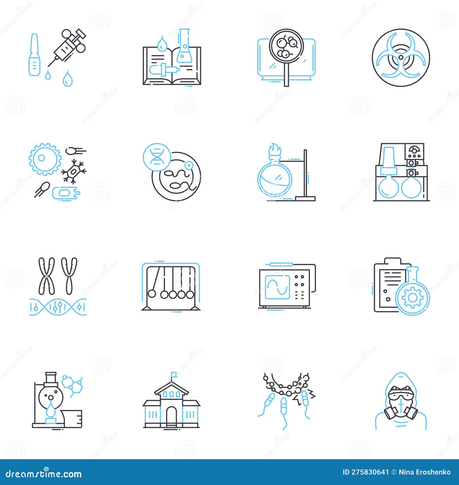 Computer Science Linear Icons Set Algorithm Binary Compiler Cybersecurity Database
