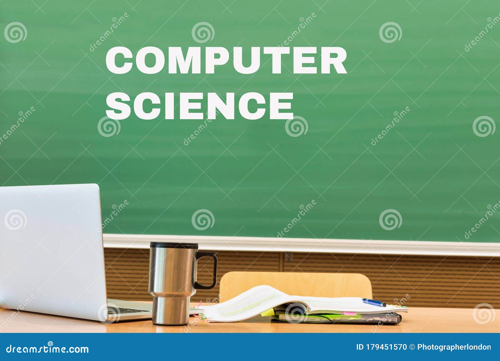 Computer Science Written on Black Board in Classroom Stock Photo ...