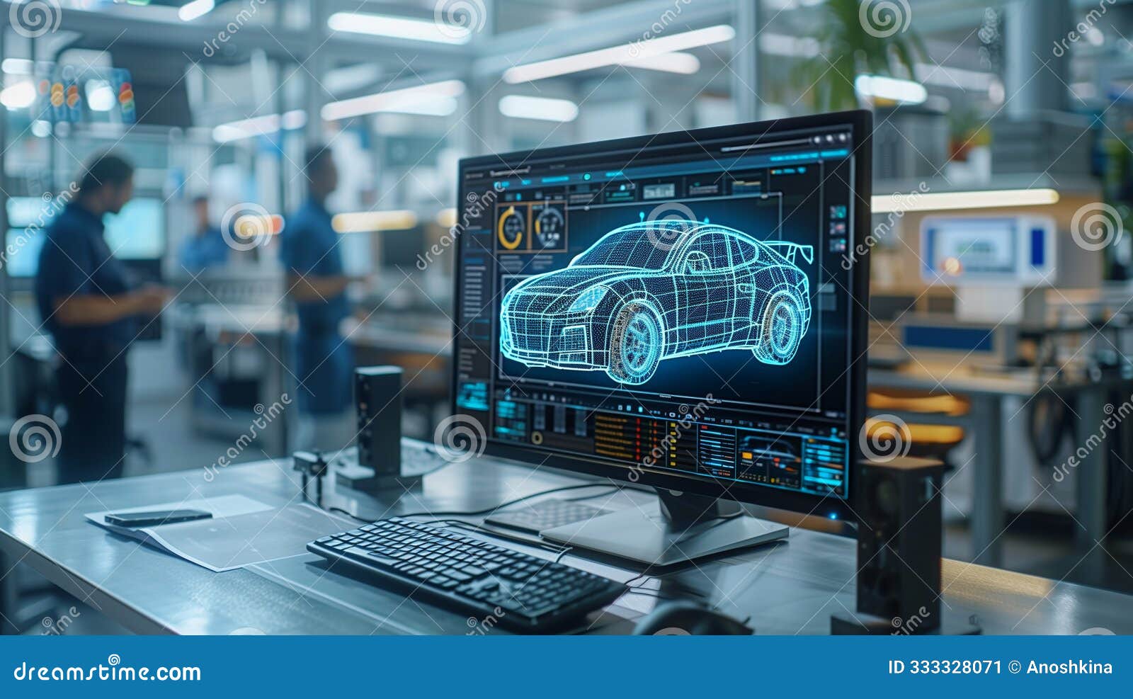 Computer Scientist Collaborating with Auto Engineers To Optimize ...