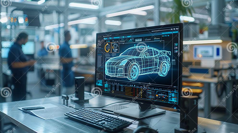 Computer Scientist Collaborating with Auto Engineers To Optimize ...