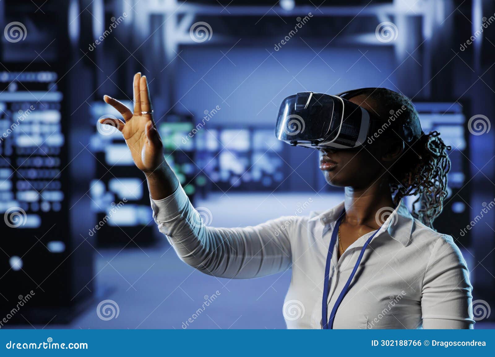 VR Technology User Monitors Servers Stock Photo - Image of specialist ...