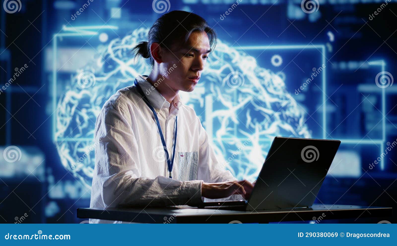 Worker Develops AI Neural Network Stock Video - Video of colleagues ...