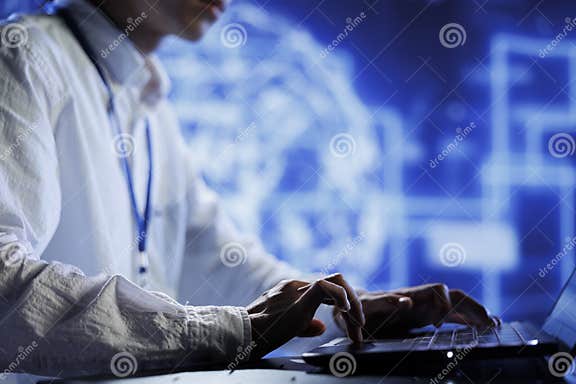 Computer Scientist Doing AI Simulation Stock Image - Image of network, code: 293098271