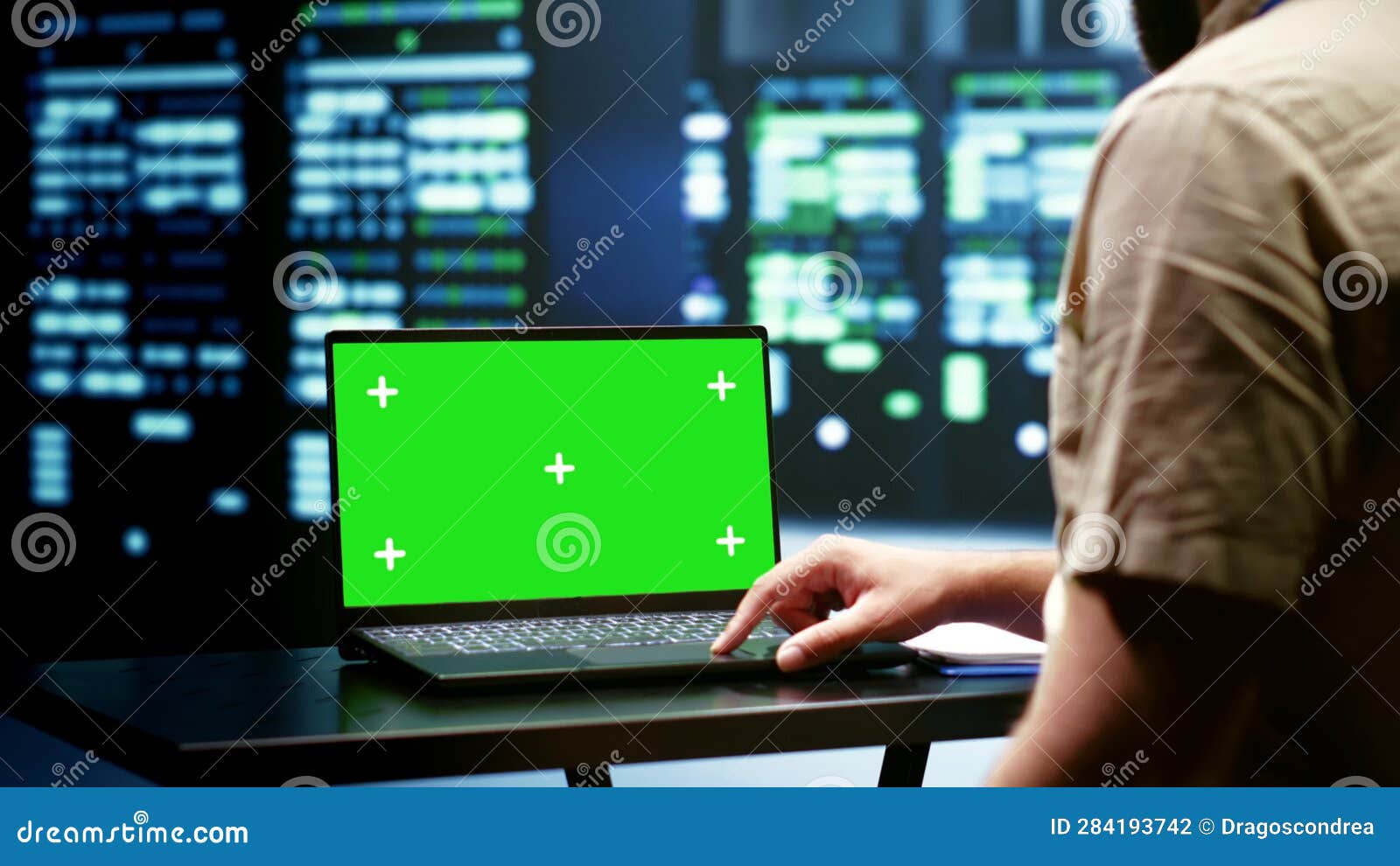 Programmer Using Green Screen Laptop Stock Footage - Video of hardware ...