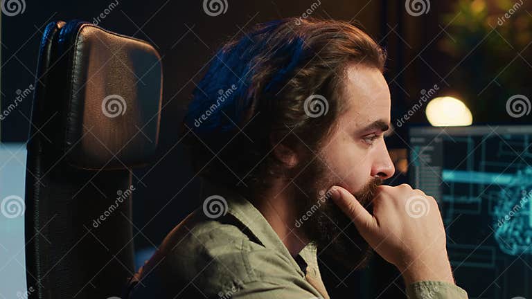 Computer Scientist Updating Artificial Intelligence Machine Learning Algorithm Stock Image ...