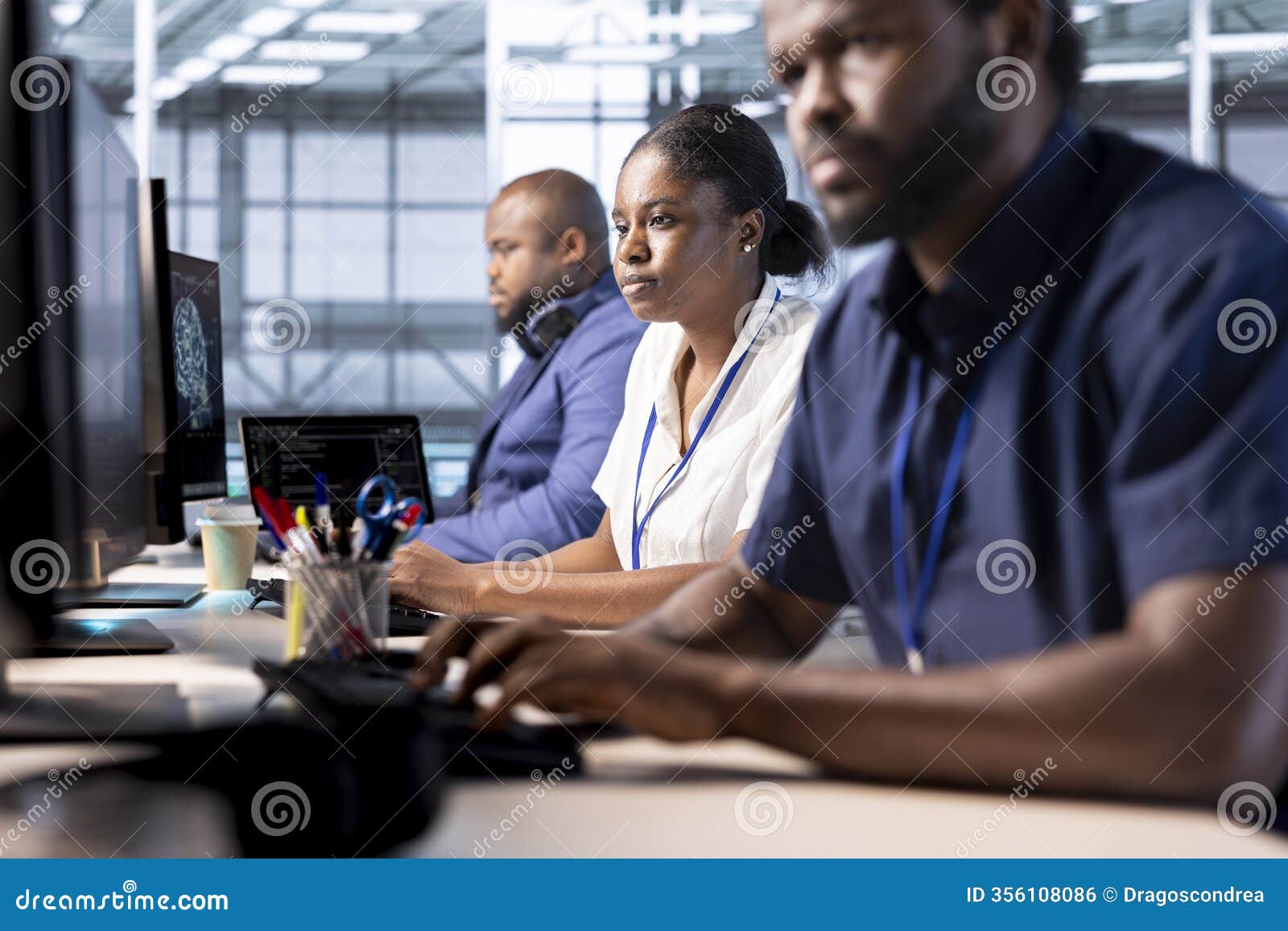 Computer Scientists Working in Server Hub, Maintaining Databases Stock Photo - Image of group ...