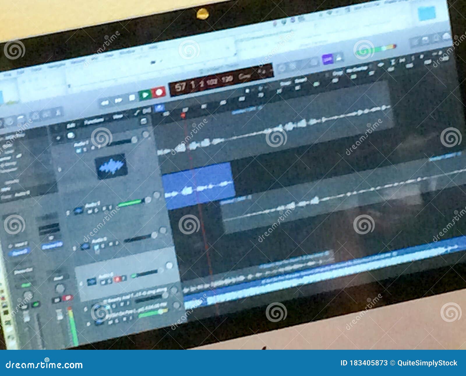 Computer Screen with Audio Recording Software Editorial Stock Photo ...