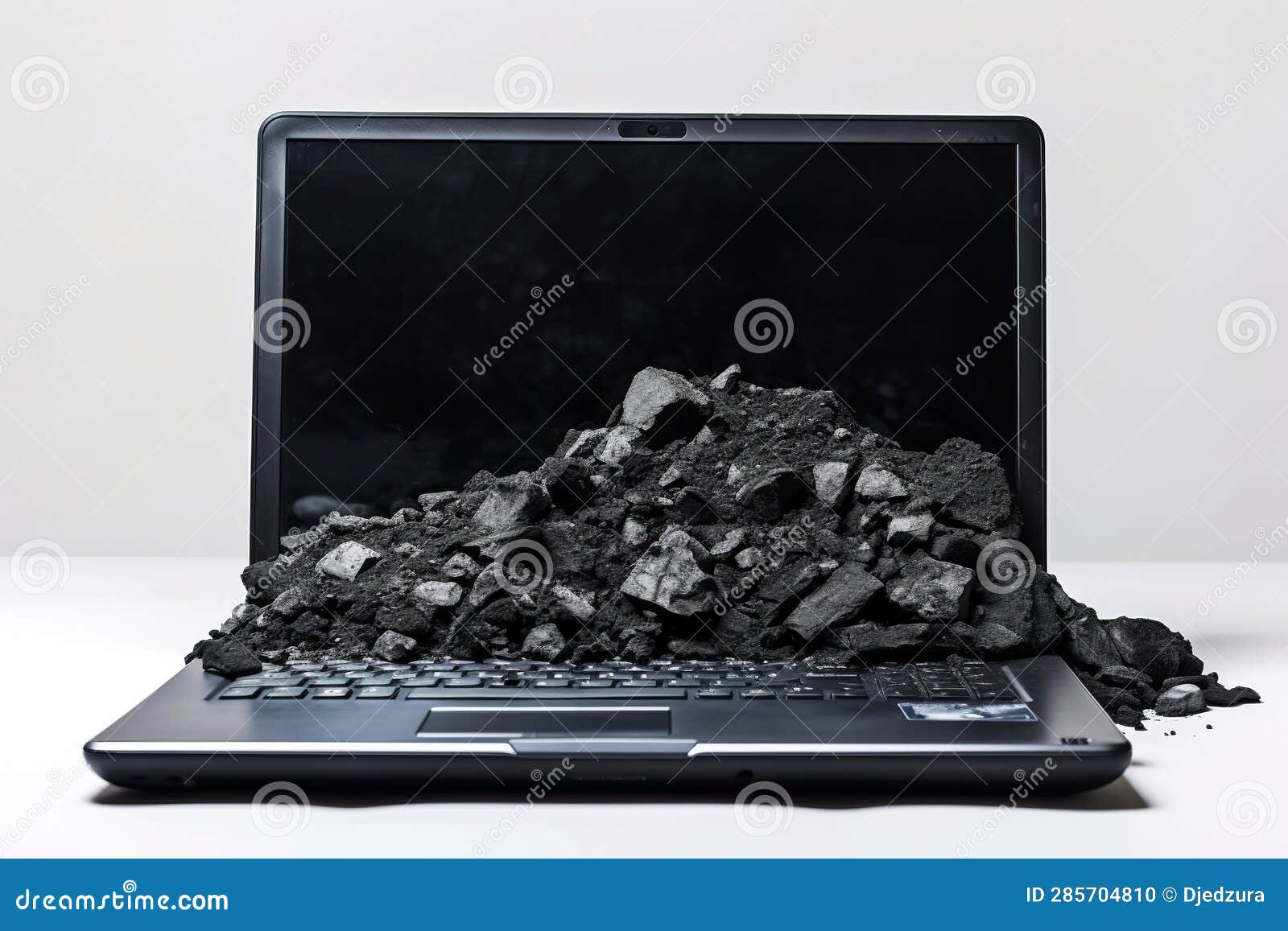 Computer Screen with Black Coal on it Stock Photo - Image of coal ...