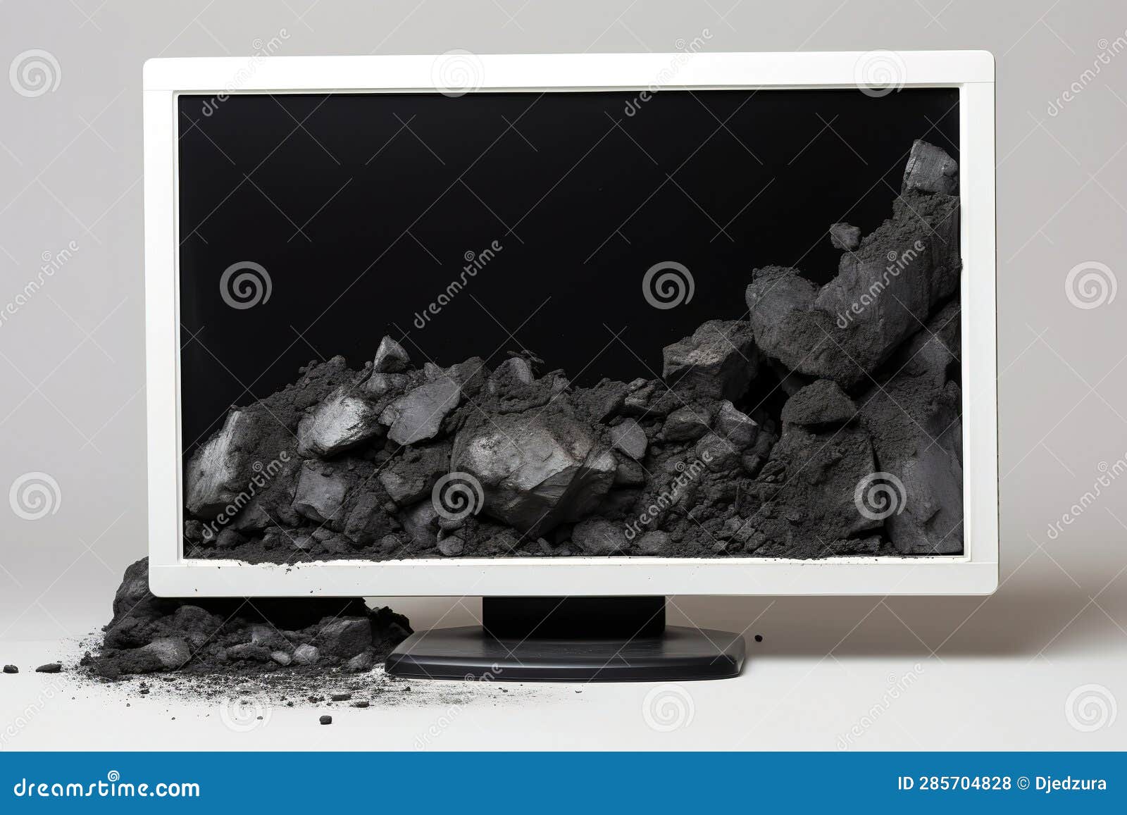 Computer Screen with Black Coal on it Stock Photo - Image of resources ...