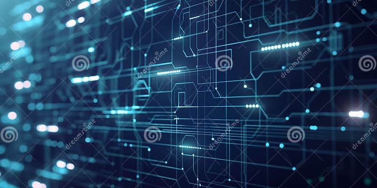 A Computer Screen with a Blue Background and a Lot of Lines, Digital ...