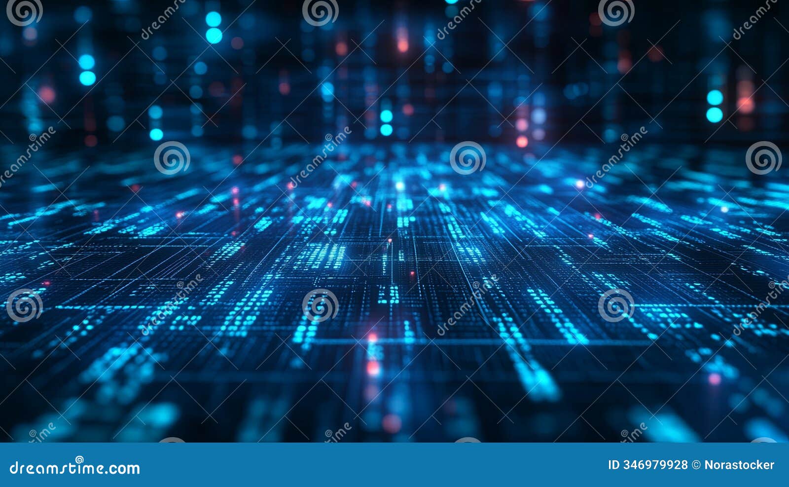 A Computer Screen with a Blue Background and Red and Blue Dots Stock ...
