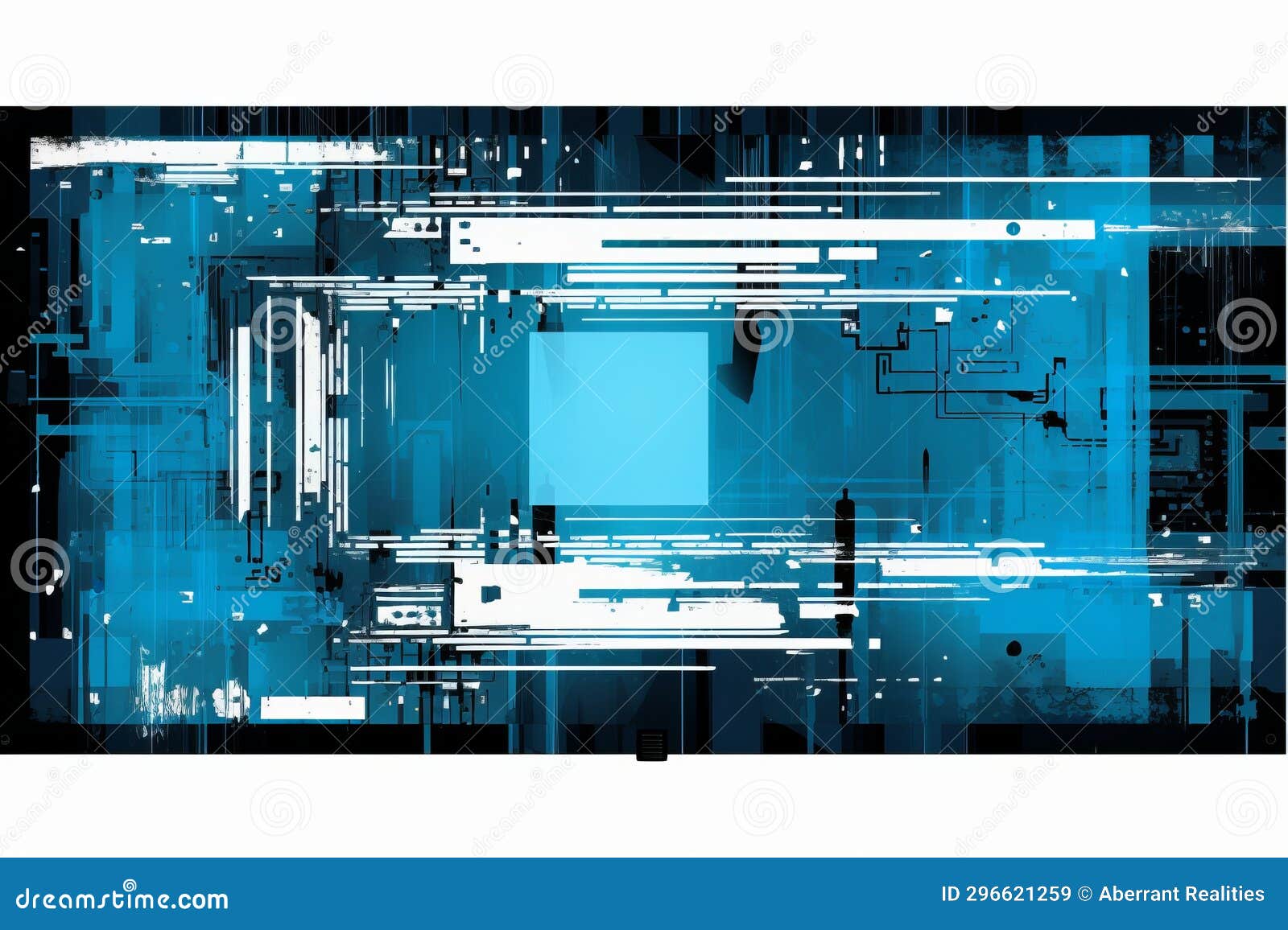 A Computer Screen with Blue and White Lines on it Stock Illustration ...