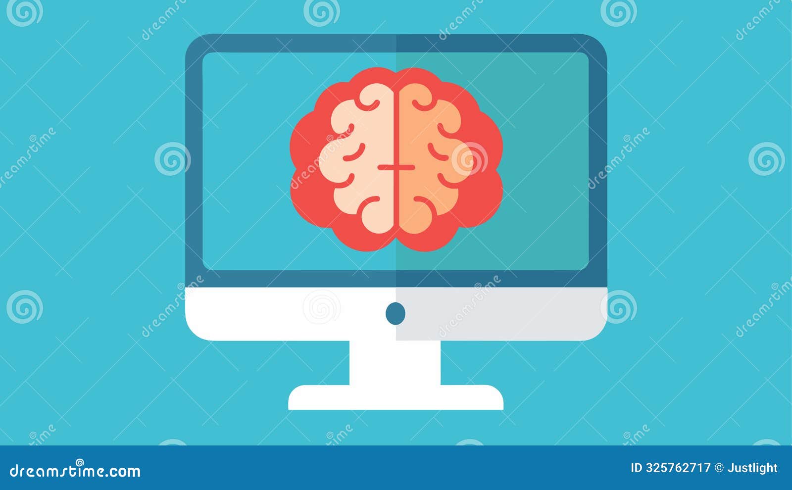 A Computer Screen with a Brain Symbol on it Representing CBT As a Tool ...