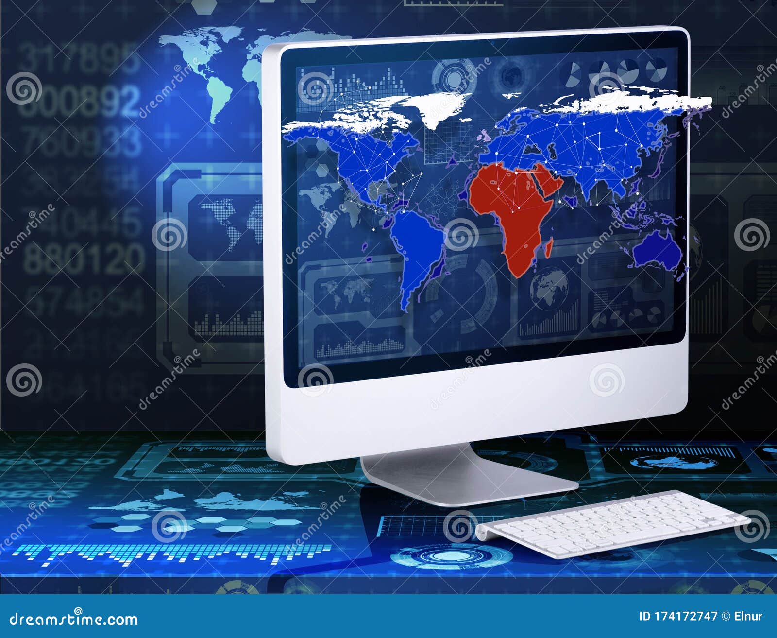 Computer Screen in Business Concept Stock Illustration - Illustration ...
