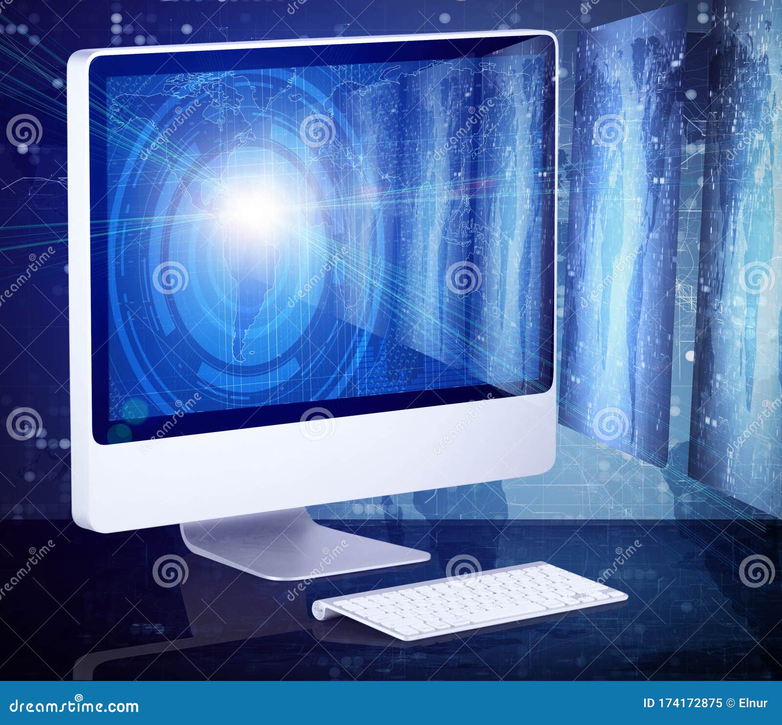 Computer Screen in Business Concept Stock Illustration - Illustration ...