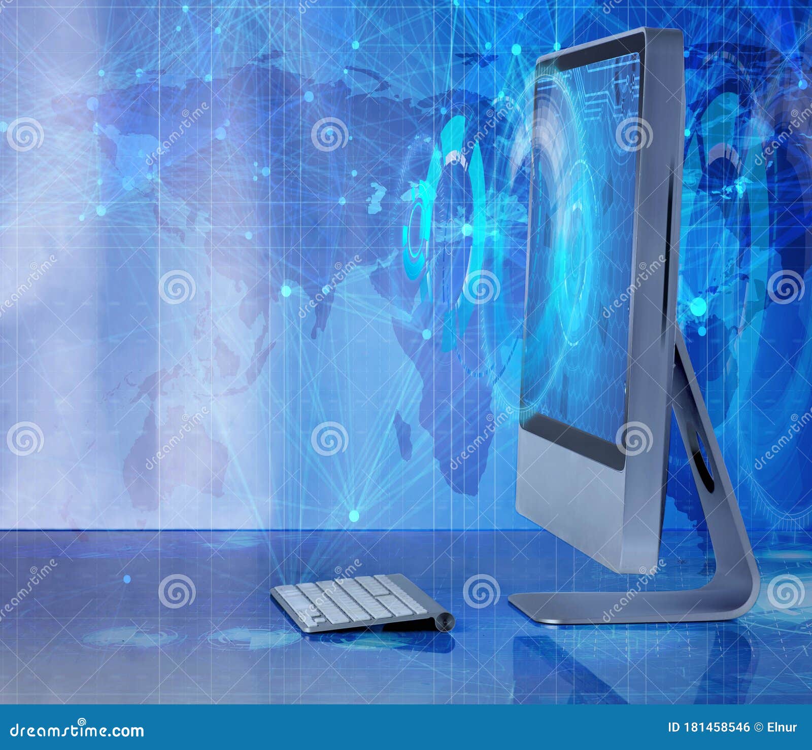Computer Screen in Business Concept Stock Illustration - Illustration ...