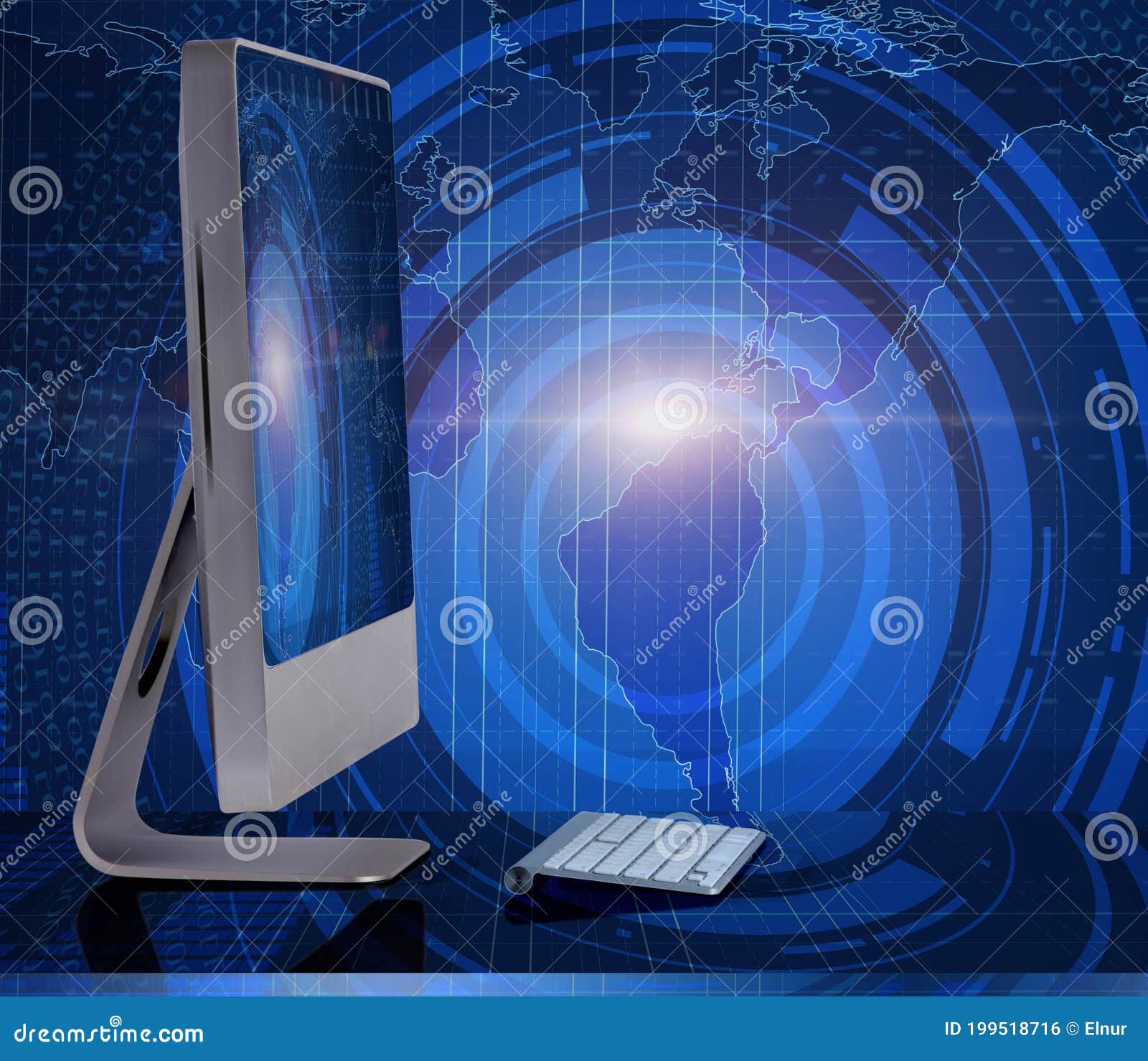 Computer Screen in Business Concept Stock Illustration - Illustration ...
