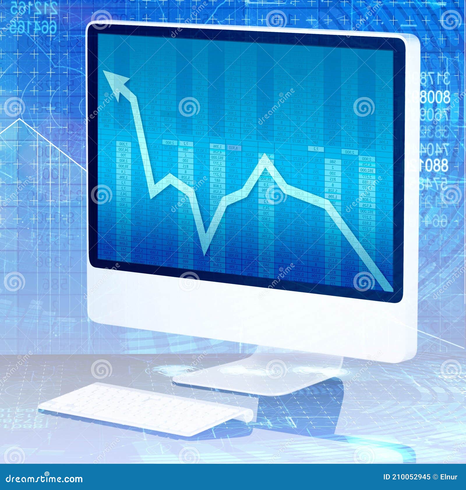 Computer Screen in Business Concept Stock Illustration - Illustration ...