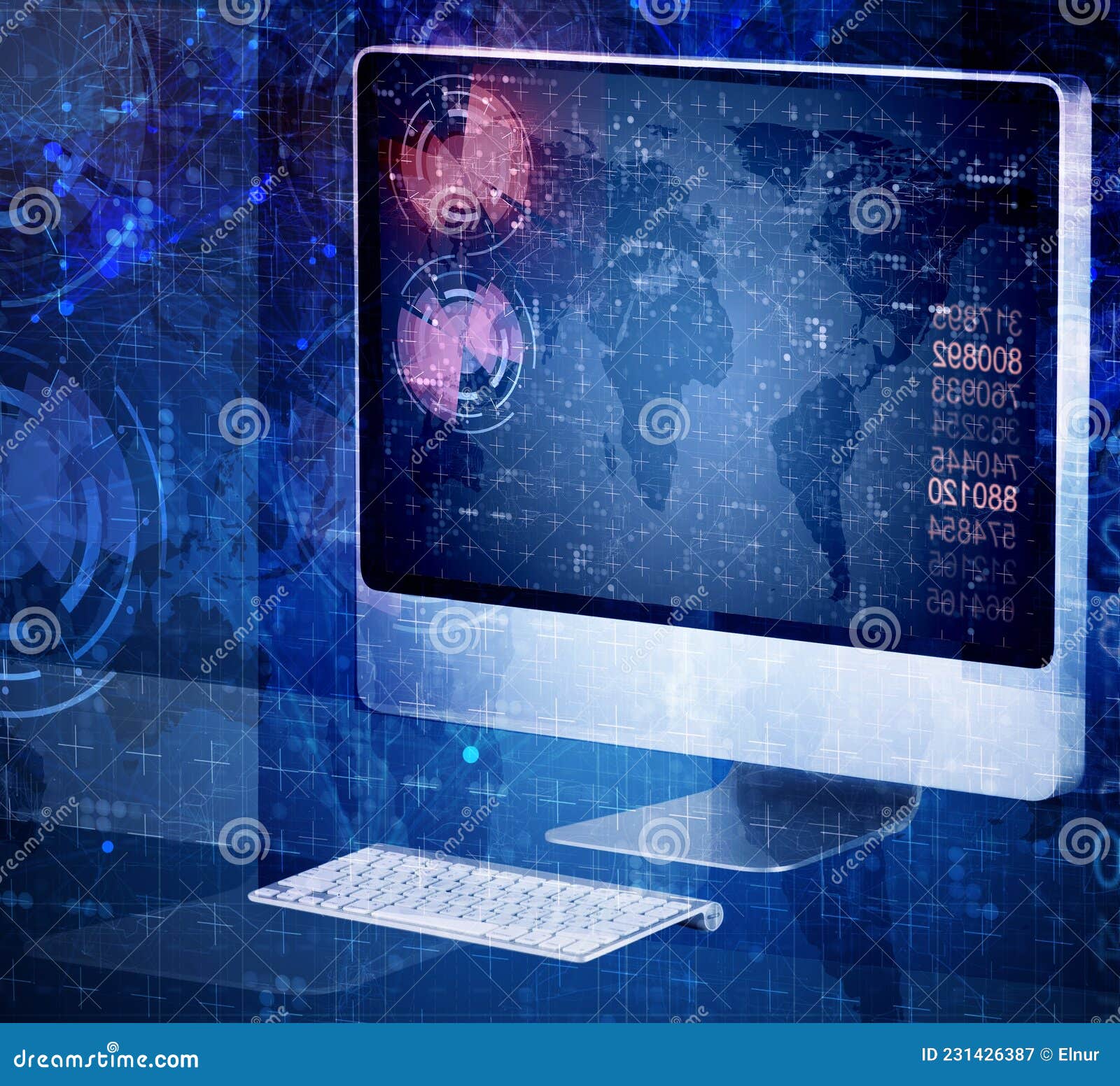 Computer Screen in Business Concept Stock Image - Image of globe ...
