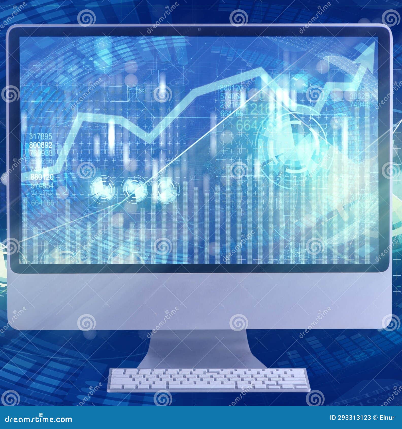 Computer Screen in Business Concept Stock Illustration - Illustration ...