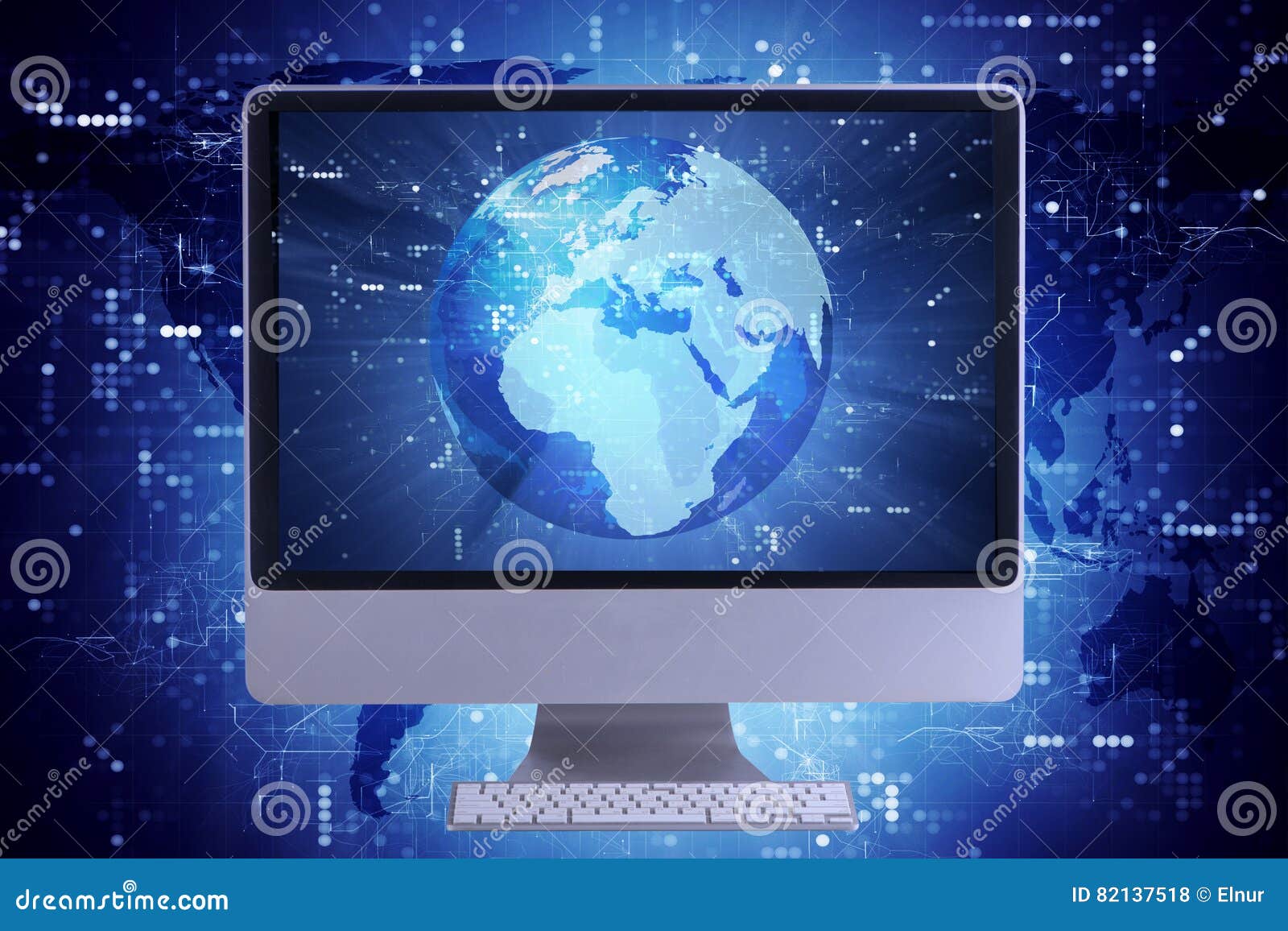 The Computer Screen in Business Concept Stock Illustration ...