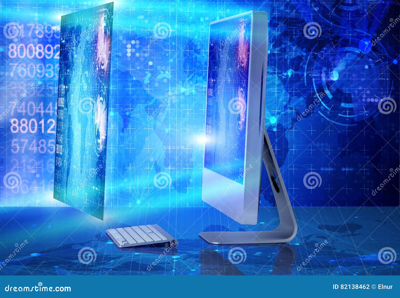 The Computer Screen in Business Concept Stock Illustration ...