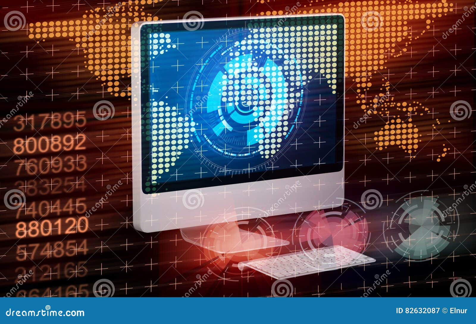 The Computer Screen in Business Concept Stock Illustration ...