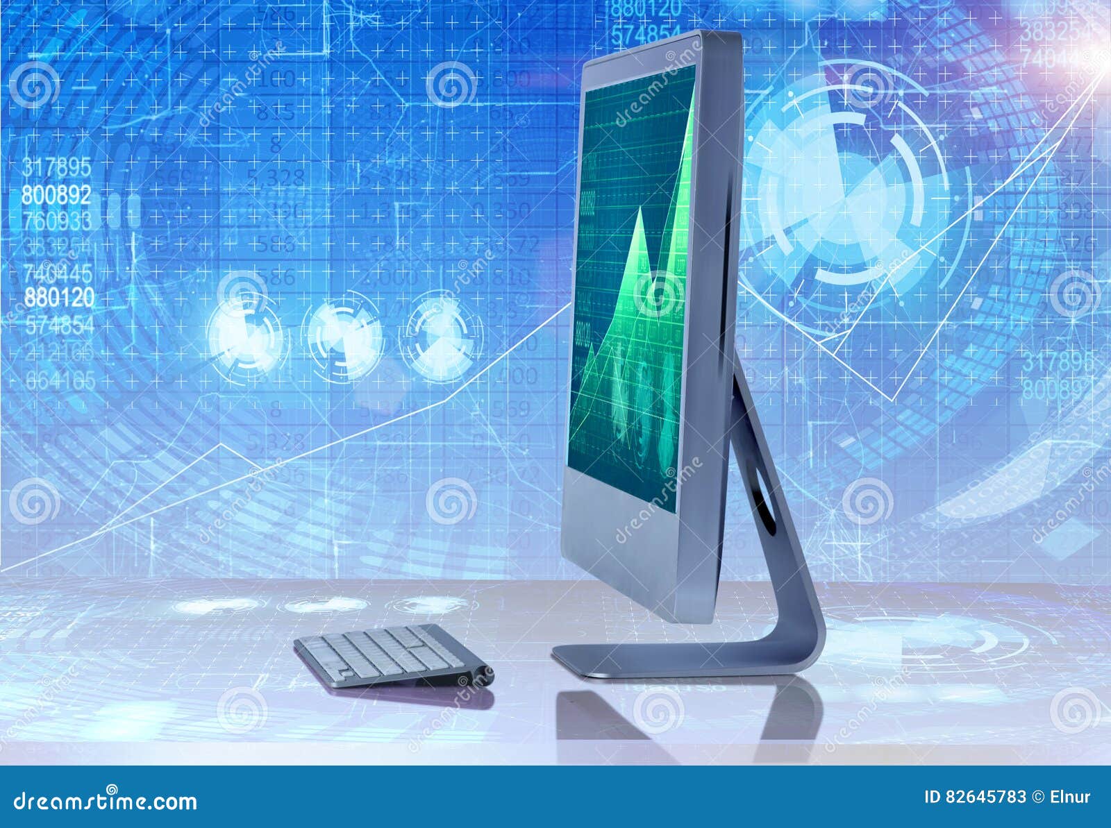 The Computer Screen in Business Concept Stock Illustration ...