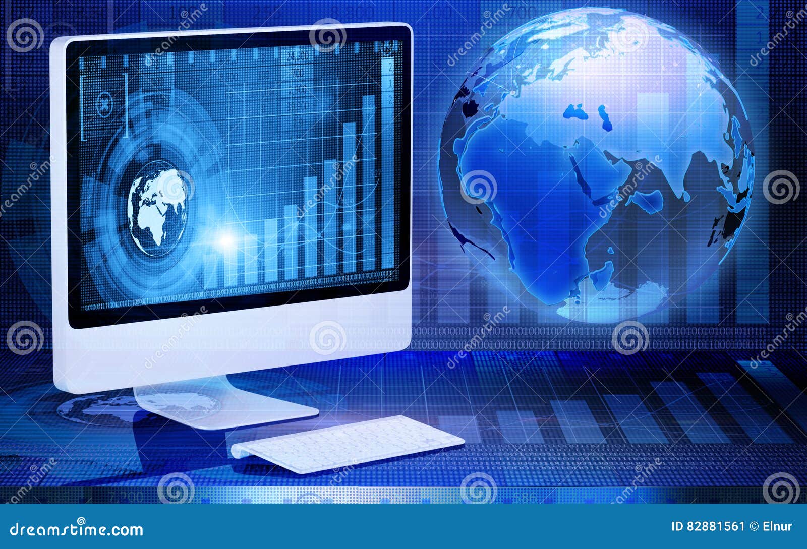 The Computer Screen in Business Concept Stock Illustration ...