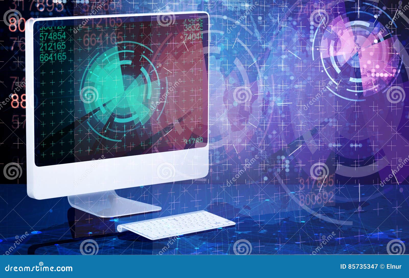 The Computer Screen in Business Concept Stock Illustration ...