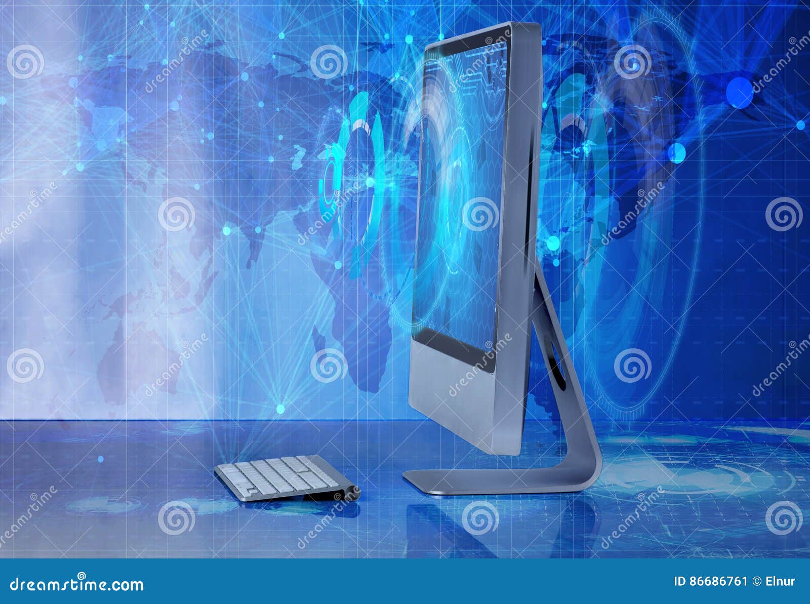 The Computer Screen in Business Concept Stock Illustration ...