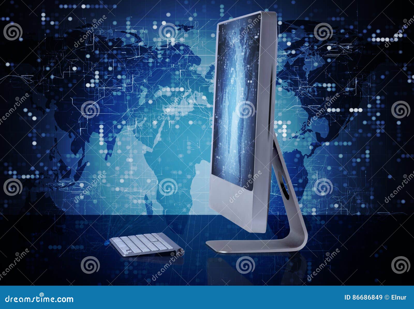 The Computer Screen in Business Concept Stock Illustration ...
