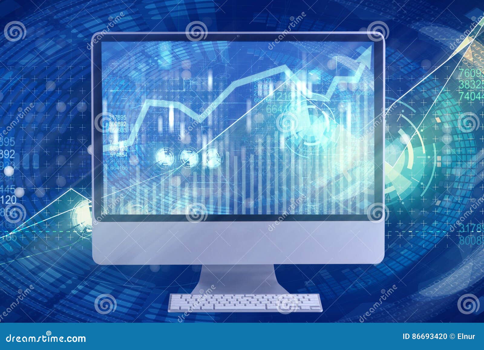 The Computer Screen in Business Concept Stock Illustration ...
