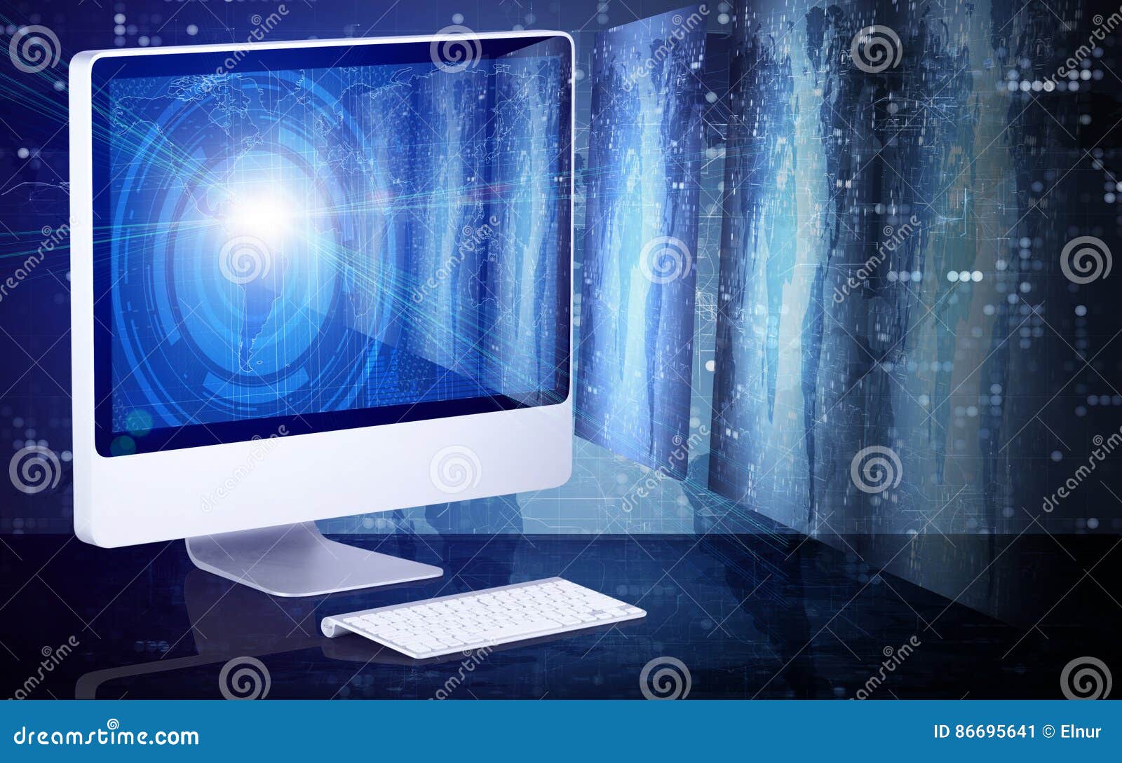 The Computer Screen in Business Concept Stock Illustration ...