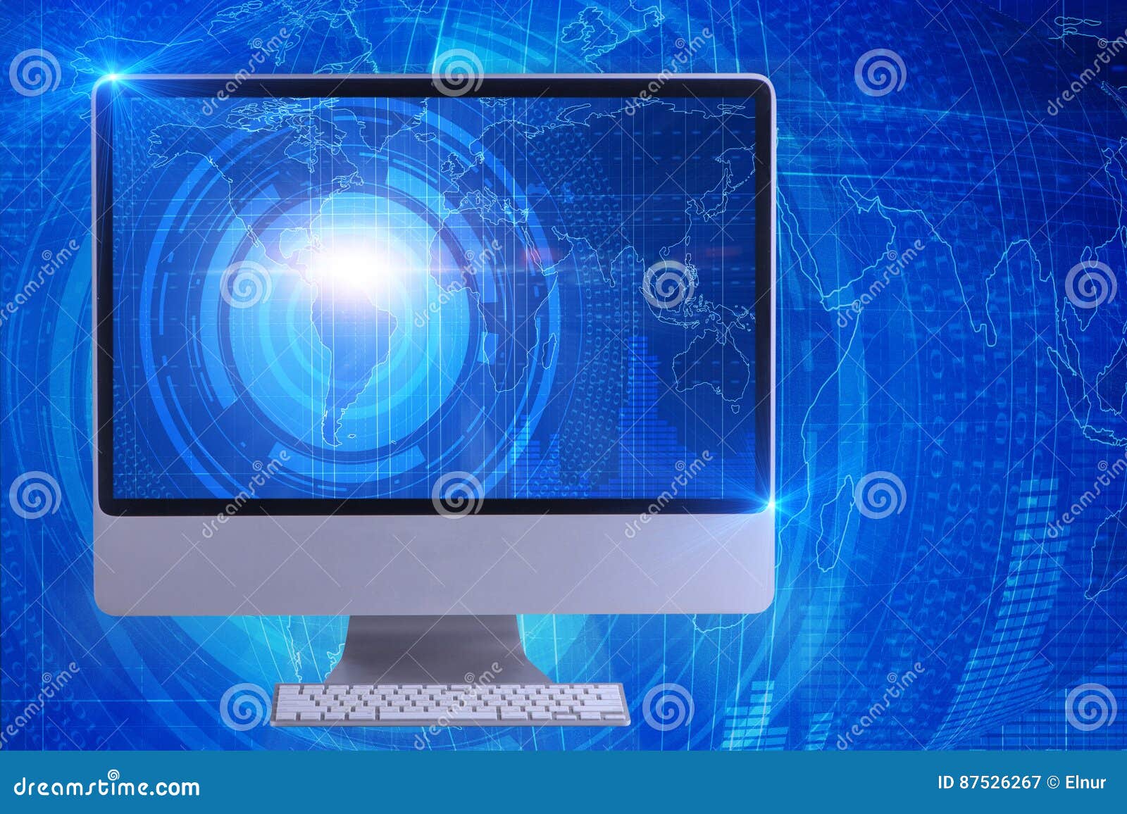 The Computer Screen in Business Concept Stock Illustration ...