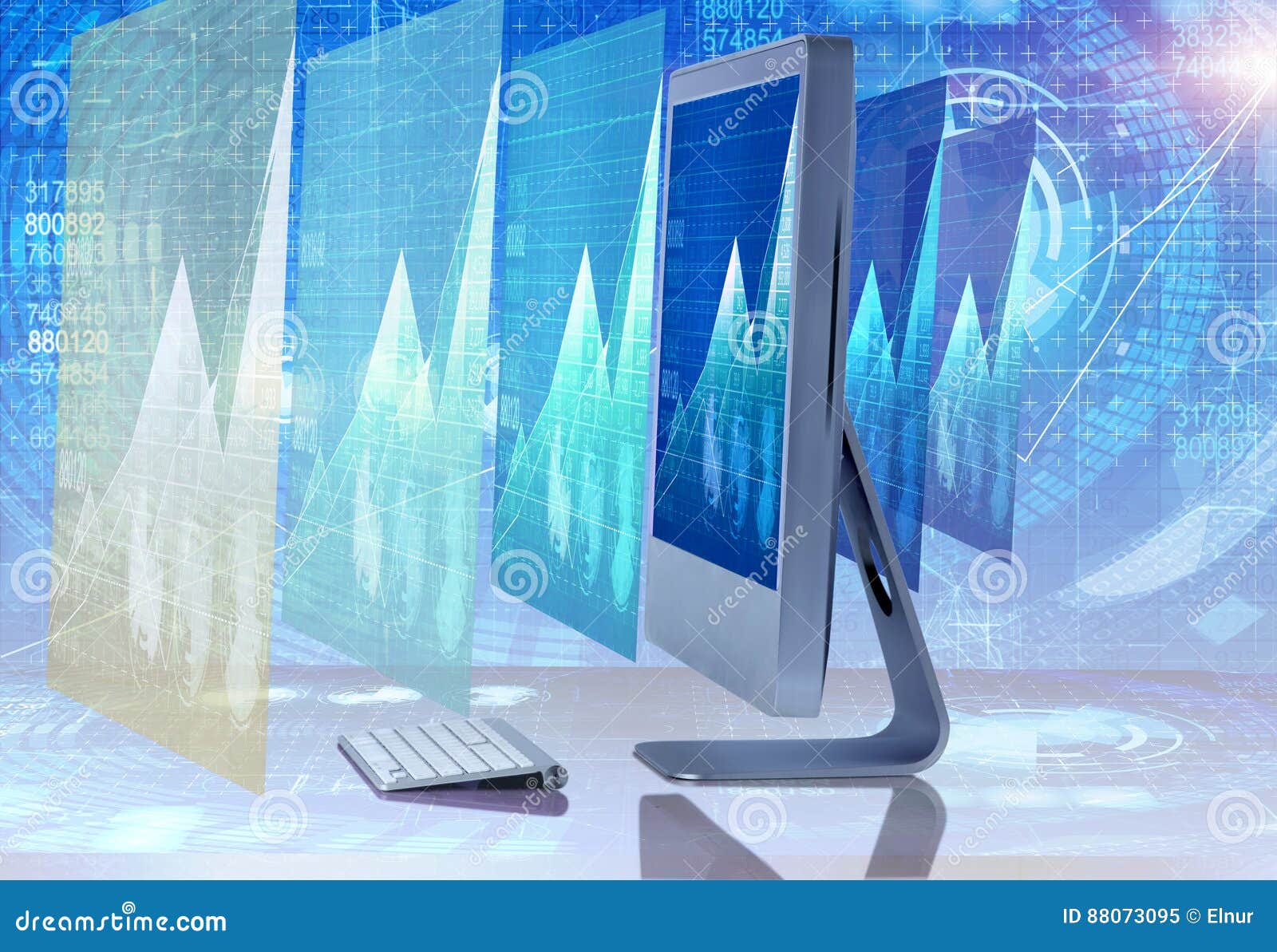 The Computer Screen in Business Concept Stock Illustration ...