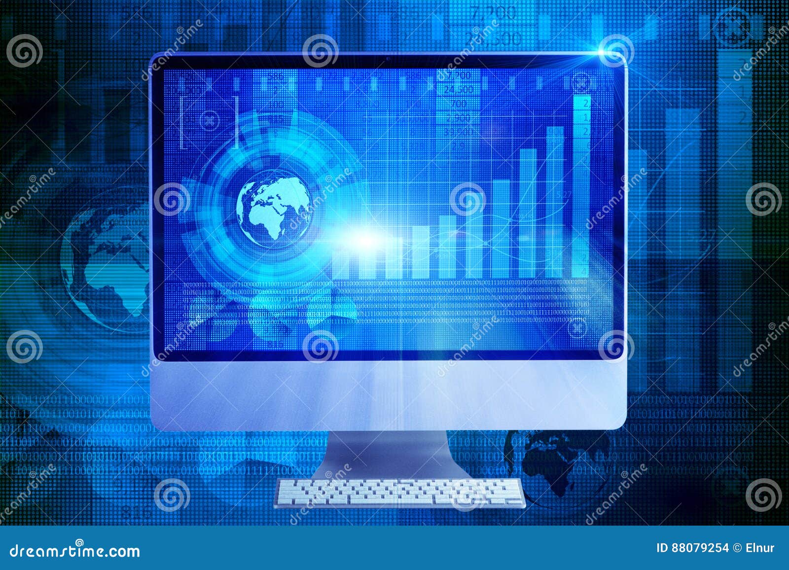 The Computer Screen in Business Concept Stock Illustration ...