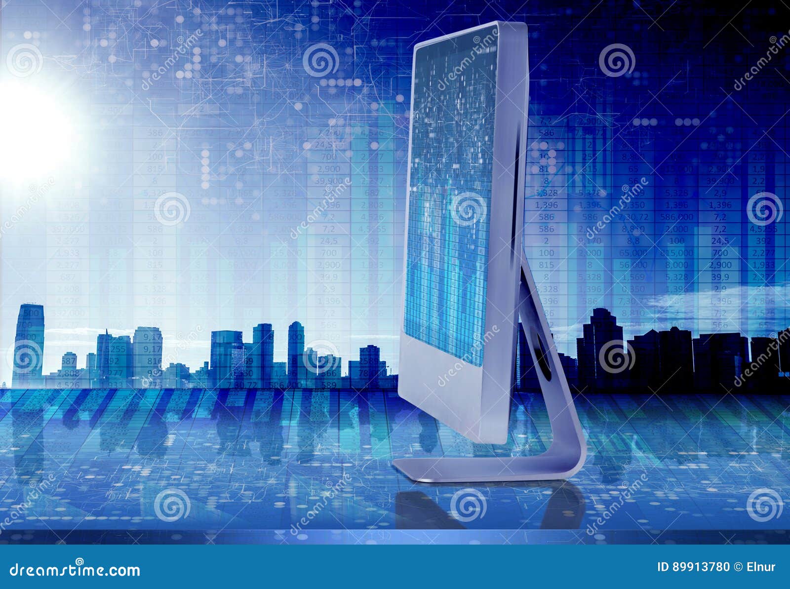 The Computer Screen in Business Concept Stock Illustration ...