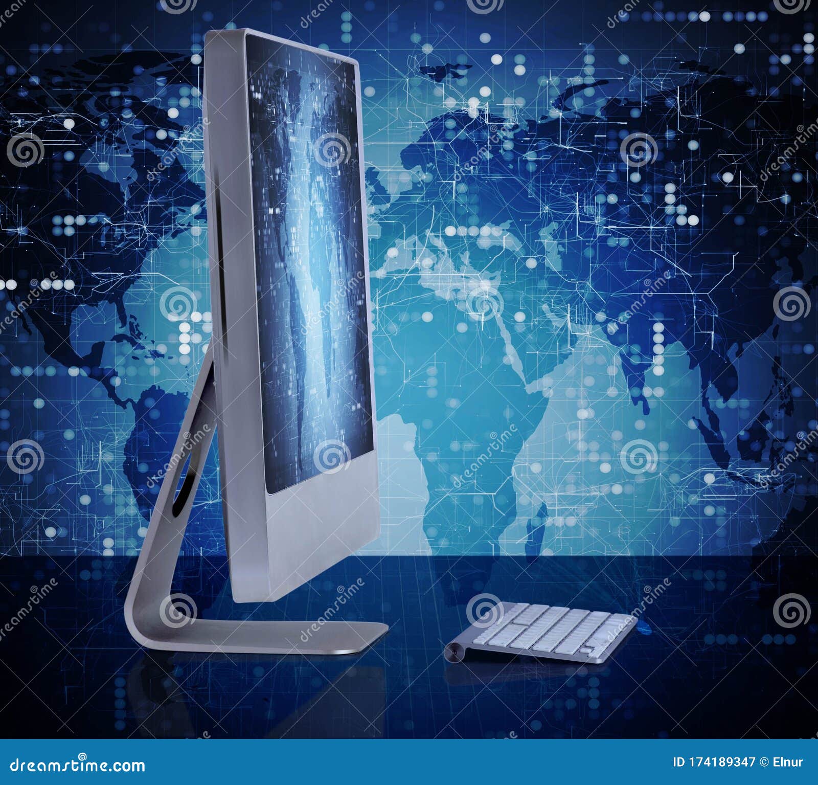 Computer Screen in Business Concept Stock Illustration - Illustration ...