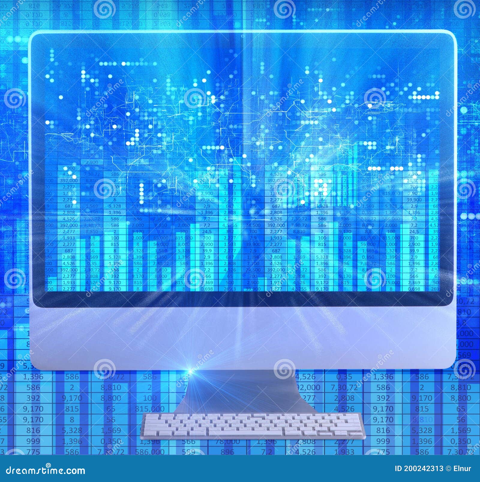 Computer Screen in Business Concept Stock Illustration - Illustration ...