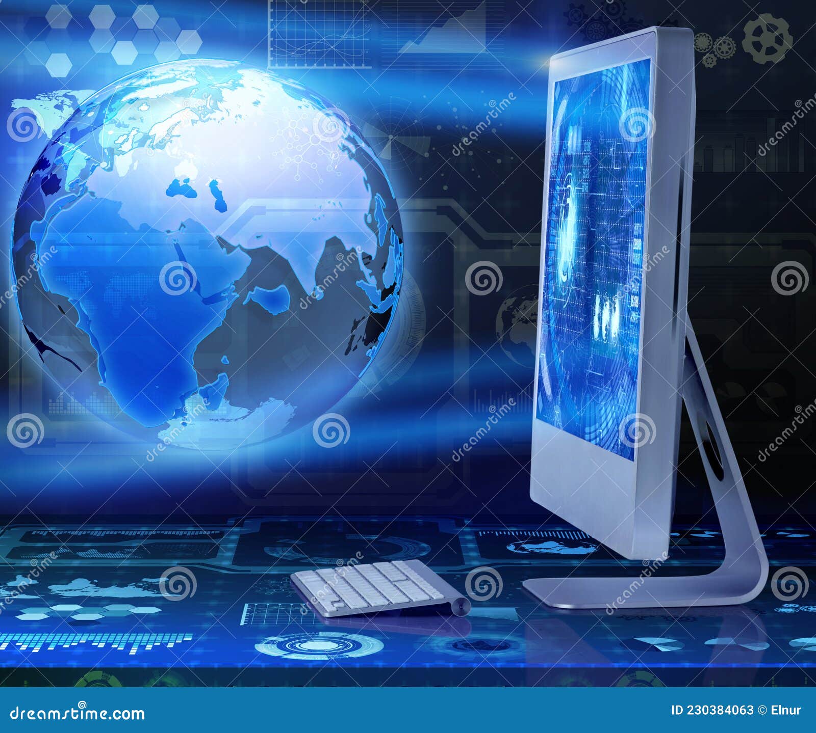 Computer Screen in Business Concept Stock Image - Image of global ...