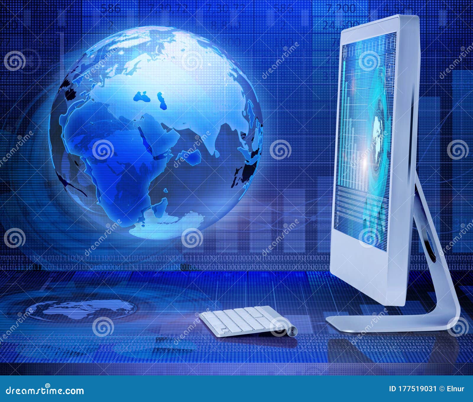 Computer Screen in Business Concept - 3d Rendering Stock Image - Image ...