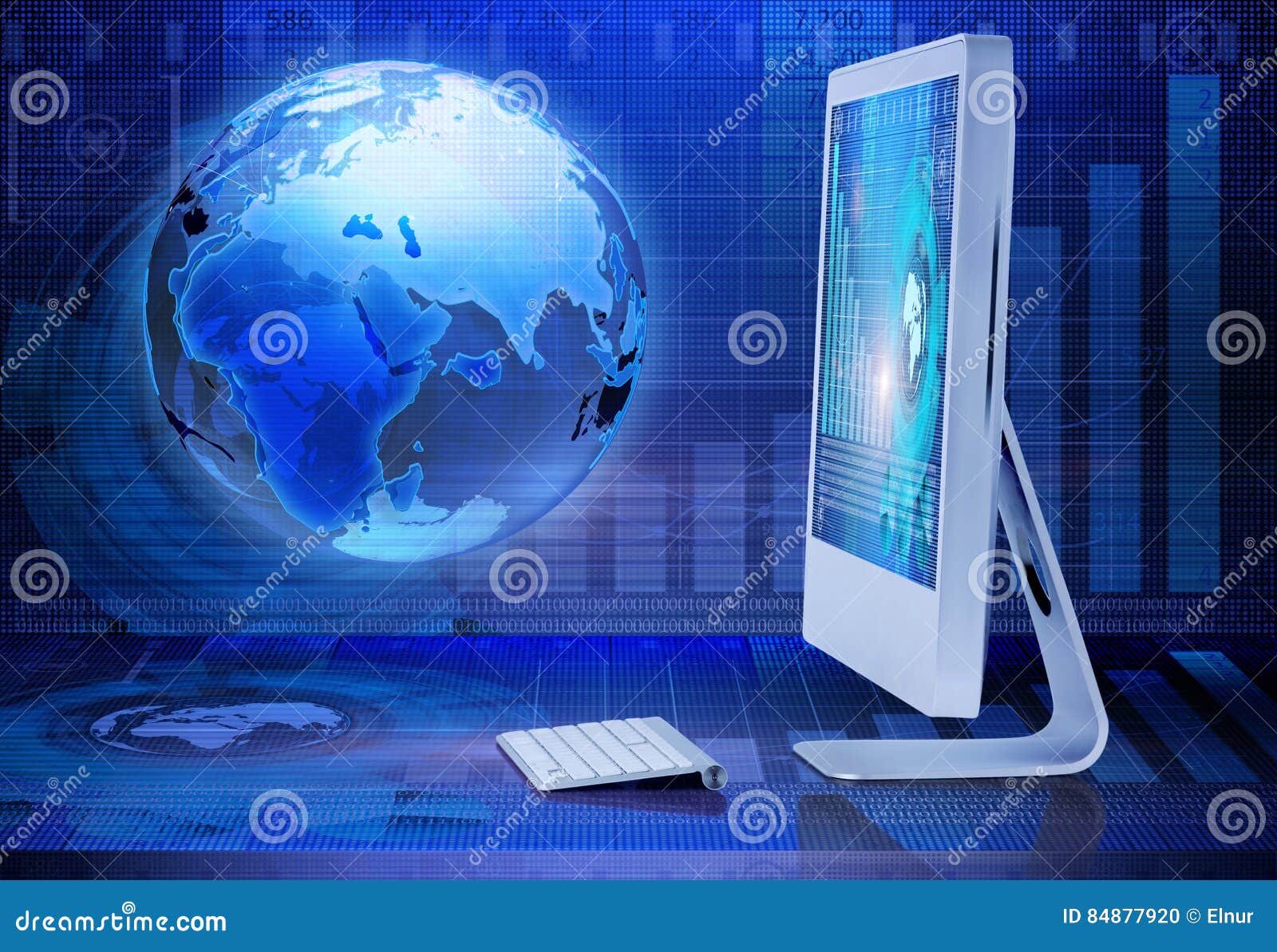 The Computer Screen in Business Concept - 3d Rendering Stock ...