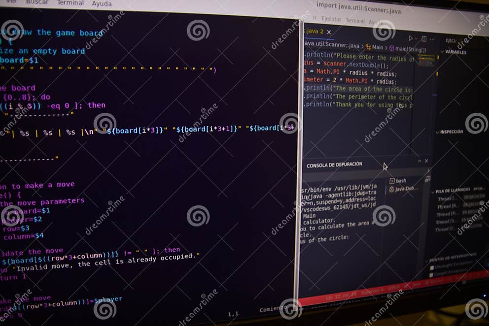 Computer Screen with Code of a Computer Program in Java Language. Computer Programming Related ...