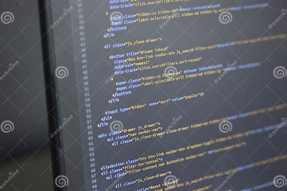 Computer Screen Coding Programming Software Text Stock Image - Image of ...