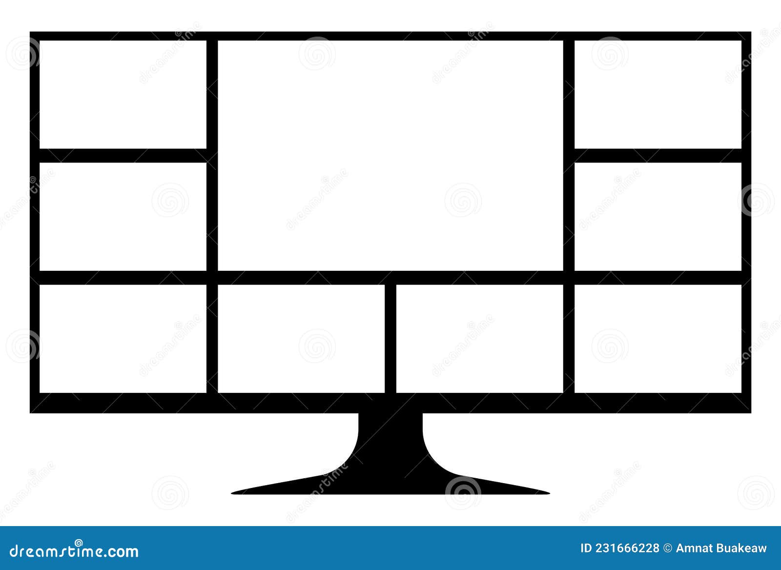 Computer Screen with Collage Grid Template Gadget, Computer Screen for ...