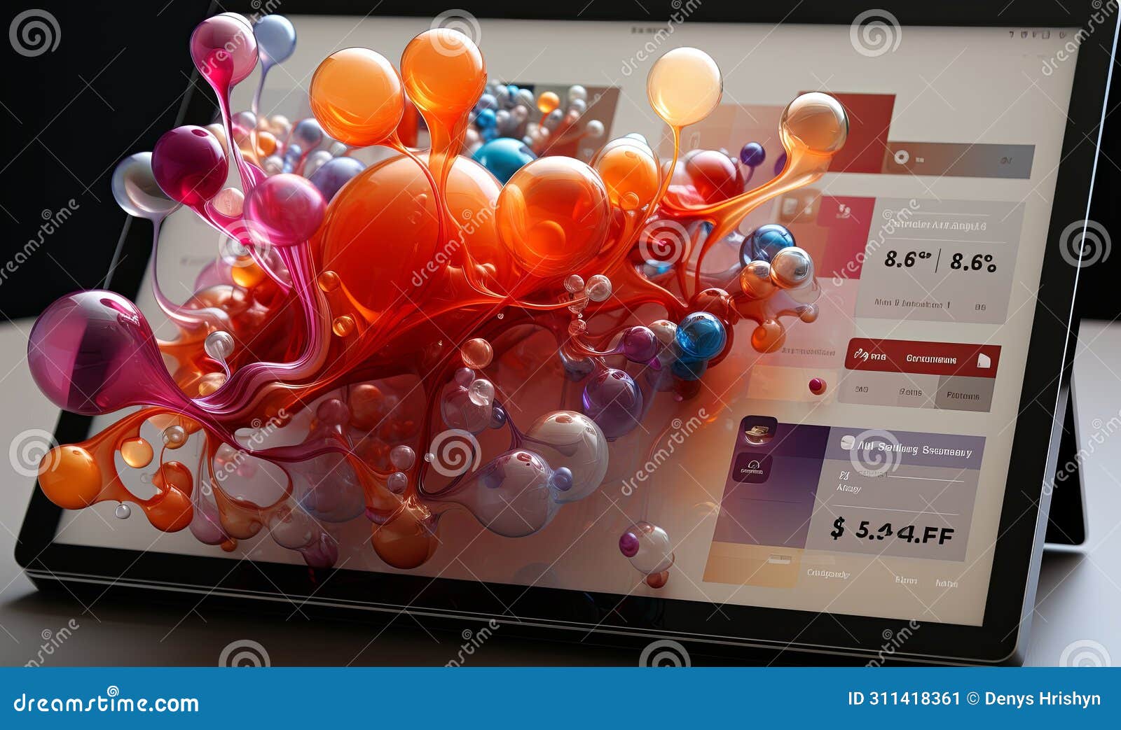 Computer Screen Displaying Bunch of Balloons. Stock Image - Image of ...