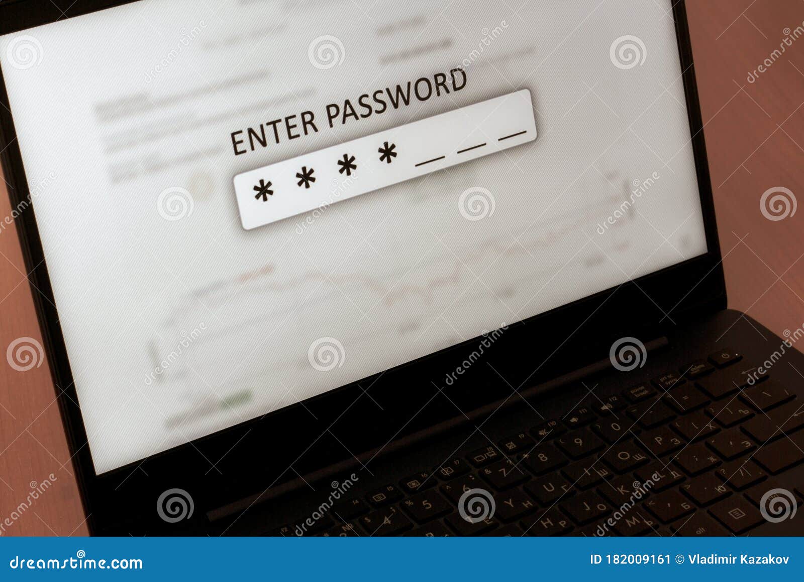 Computer Screen Concept with an Invitation To Enter Password. Stock ...